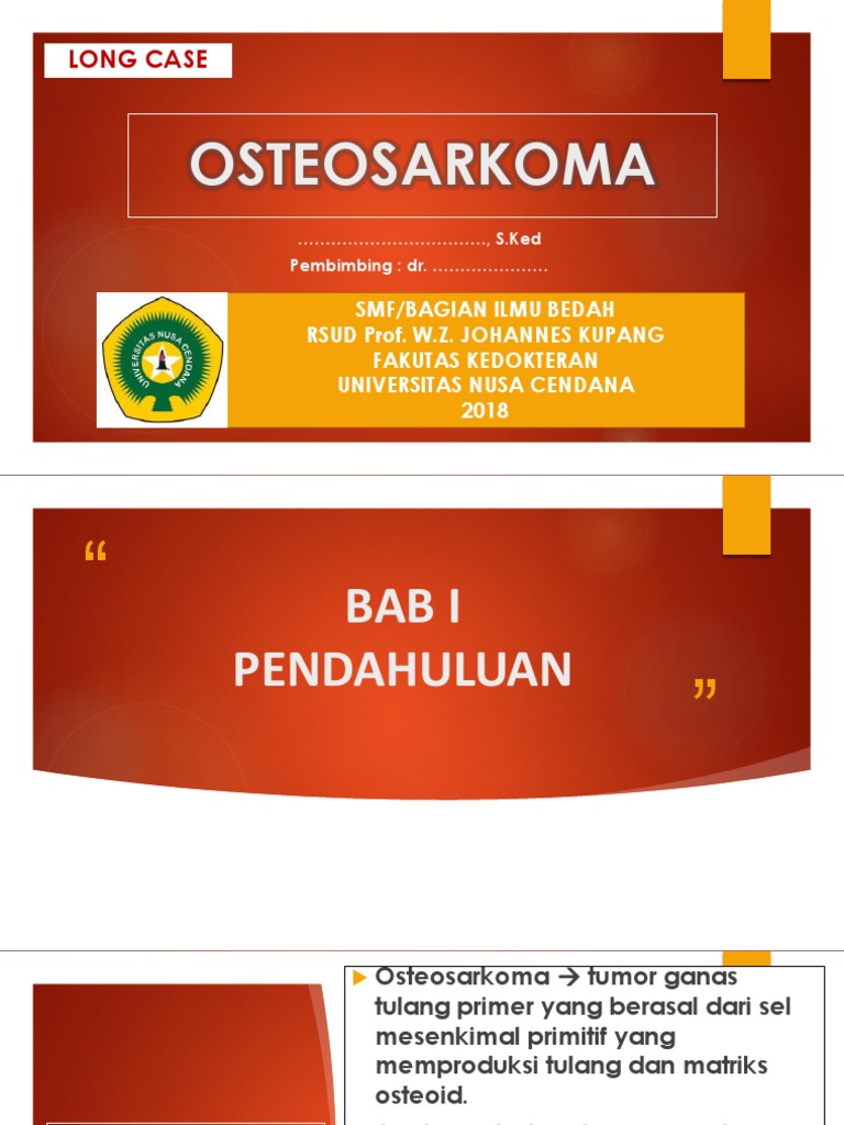 Laporan Kasus Osteosarcoma | PDF