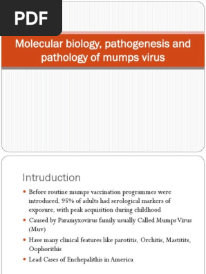 Mumps Virus Pathogenesis
