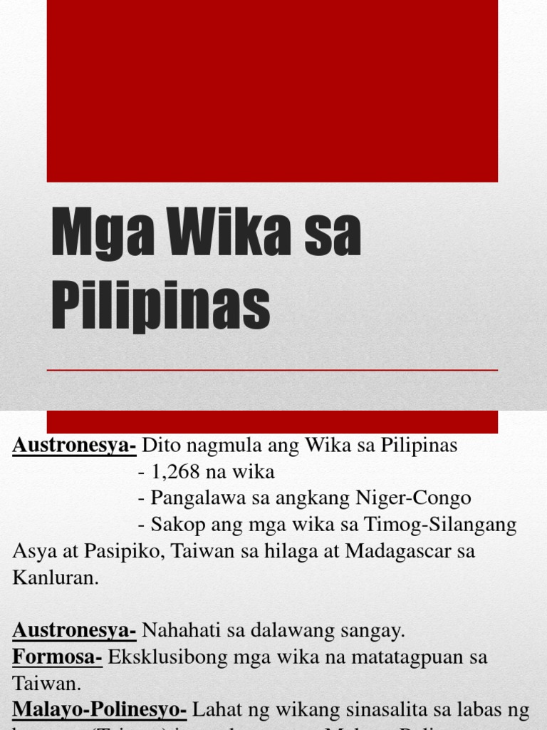 Mga Wika Sa Pilipinas | PDF