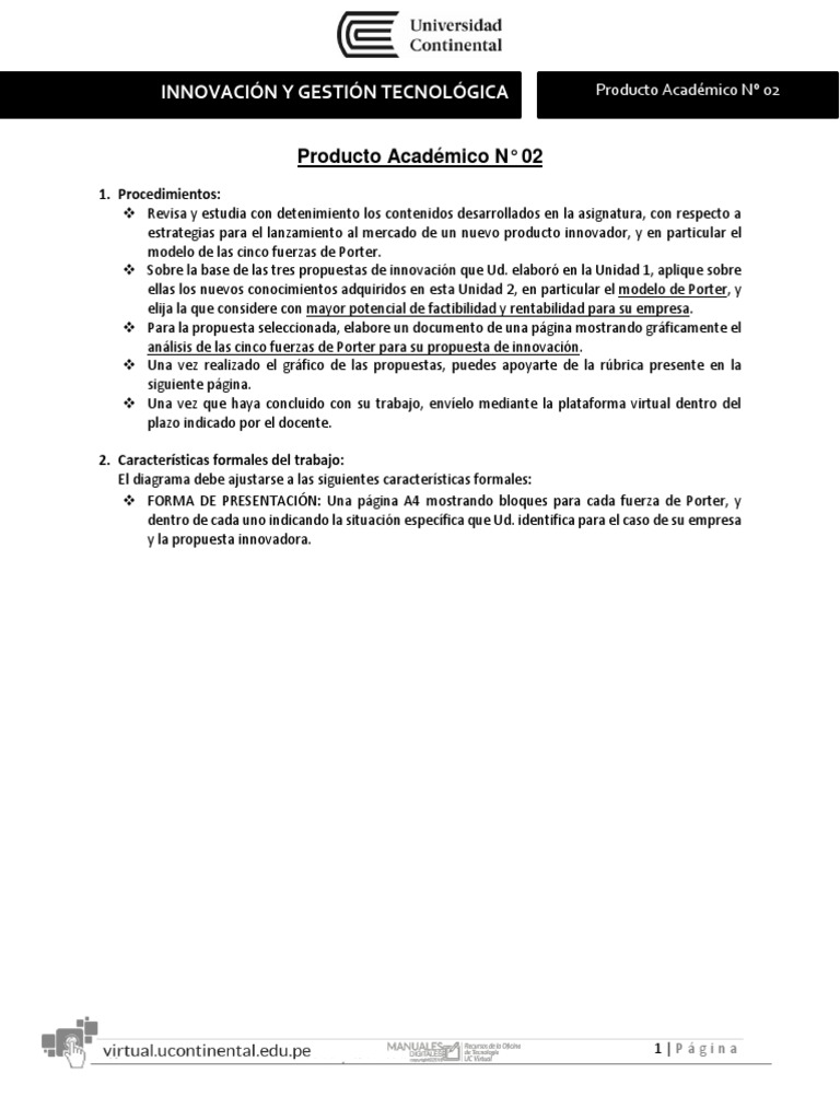 Producto Académico 02 (Entregable) | PDF | Innovación | Cognición