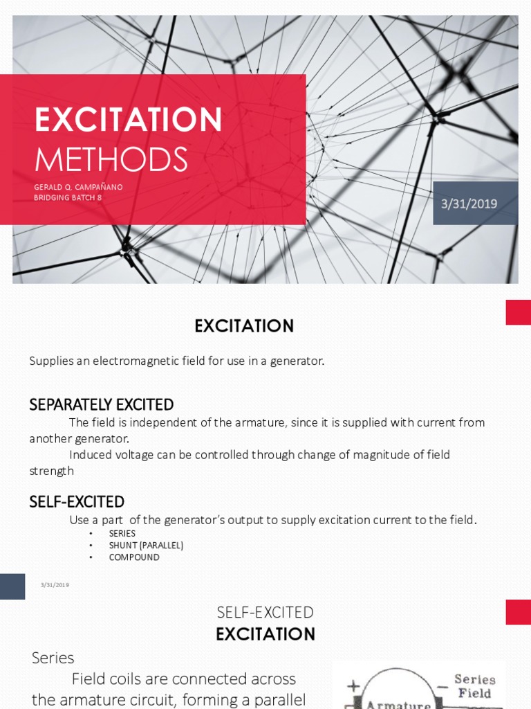 Generator Excitation Methods Guide | PDF