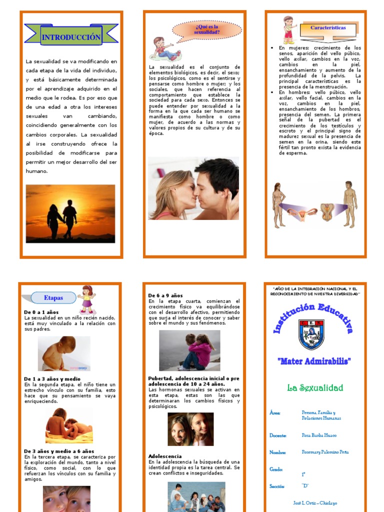 Triptico Sexualidad | PDF | La sexualidad humana | Pubertad