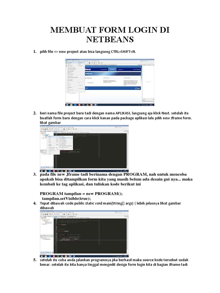 Membuat Form Login Di Netbeans | PDF | Metode & Bahan Ajar | Teknologi ...