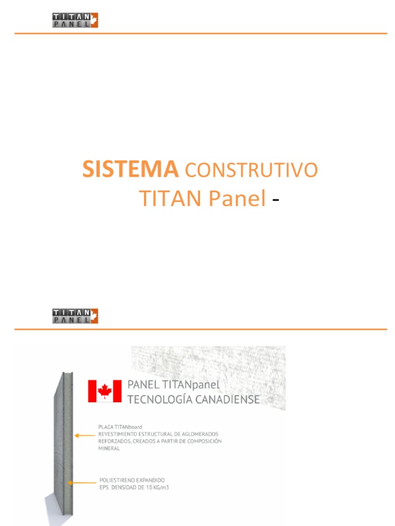 Sistema Constructivo TITAN Panel | PDF | Hormigón | Tornillo