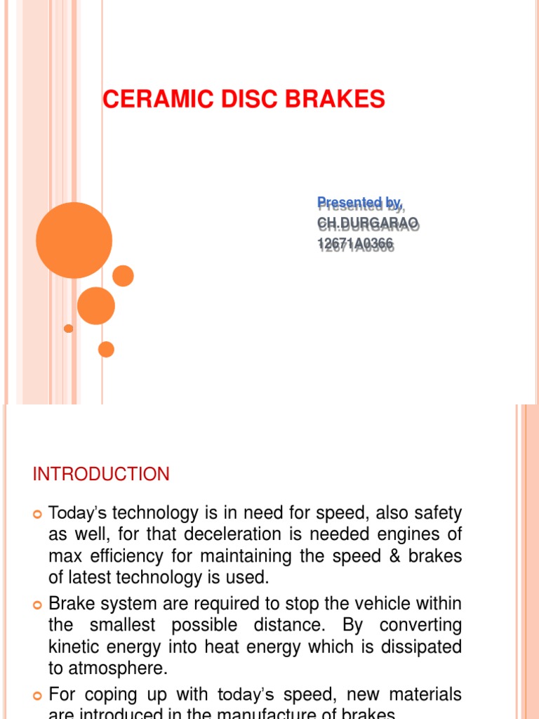 Ceramic Disc Brakes: Presented By | PDF | Brake | Ceramics
