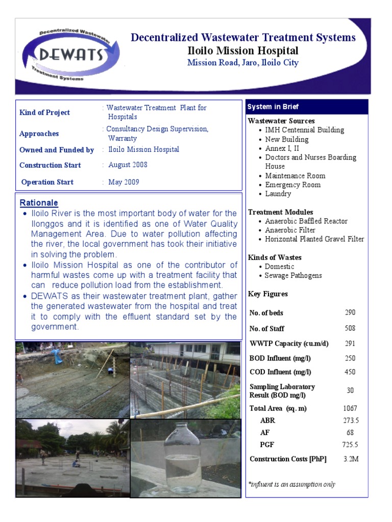 Iloilo Mission Hospital TDS FINAL | PDF | Sewage Treatment | Wastewater