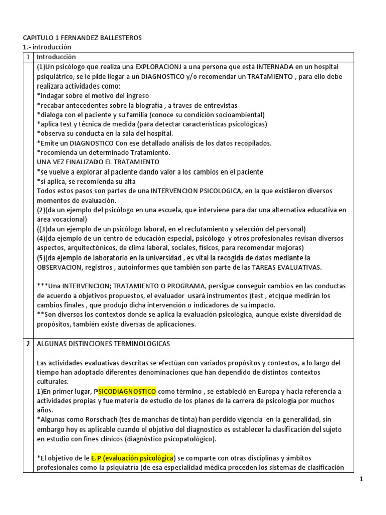 Capitulo 1 Fernandez Ballesteros | PDF | Comportamiento | Sicología