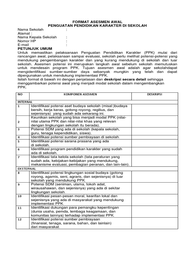 Evaluasi Implementasi PPK di Sekolah | PDF | Karier & Perkembangan ...