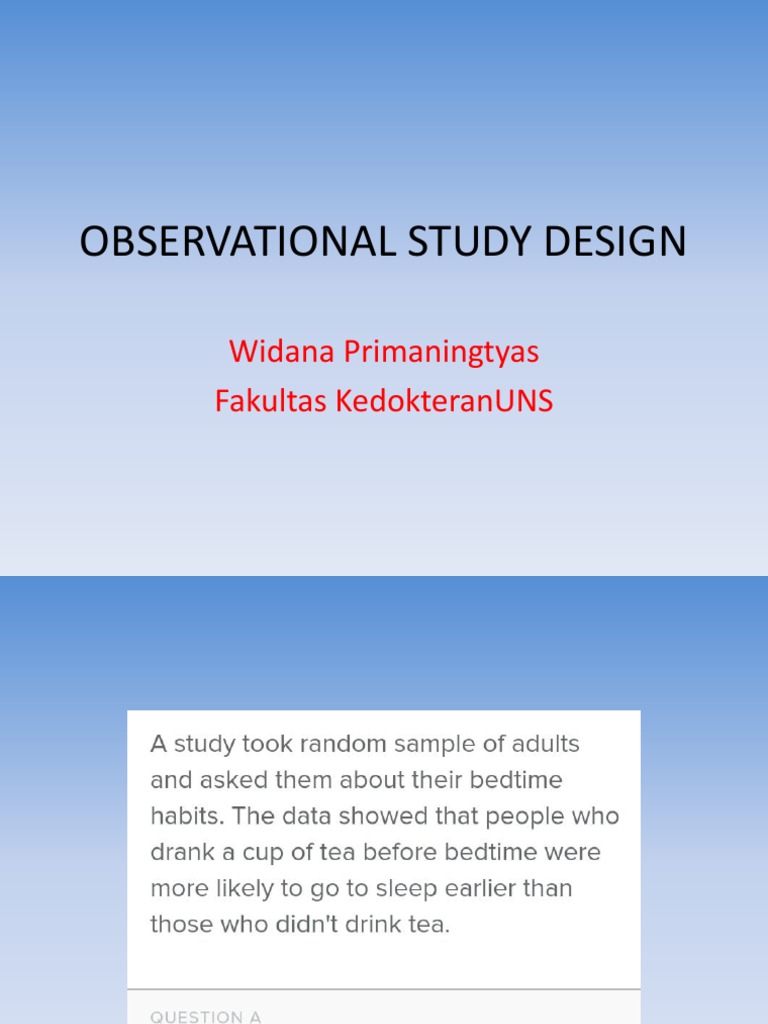 (Course 7) OBSERVATIONAL STUDY DESIGN | PDF | Cohort Study | Experiment
