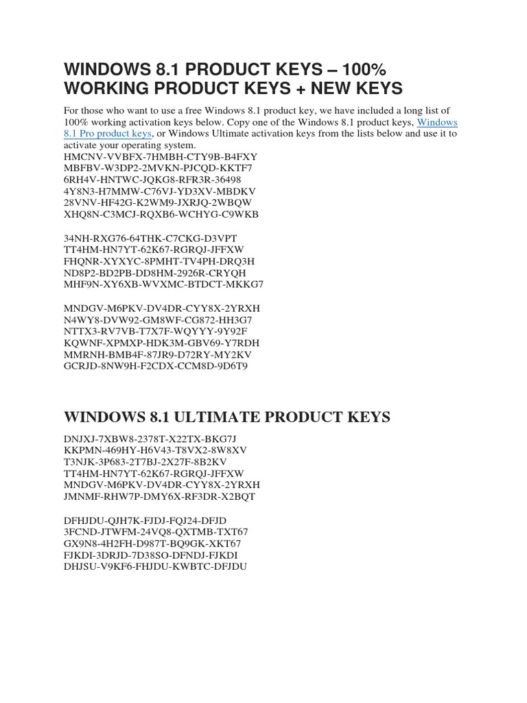 Serial Windows 8.1 | PDF | Operating System Families | Computer ...