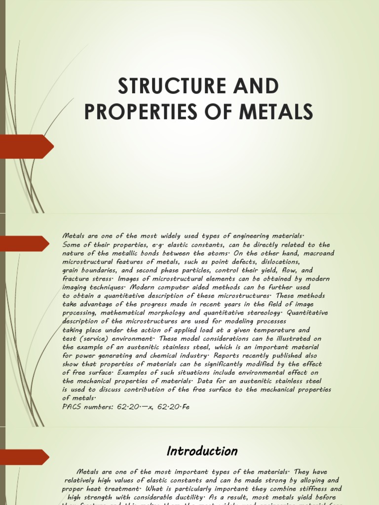 Structure of Metal | PDF | Microstructure | Materials Science