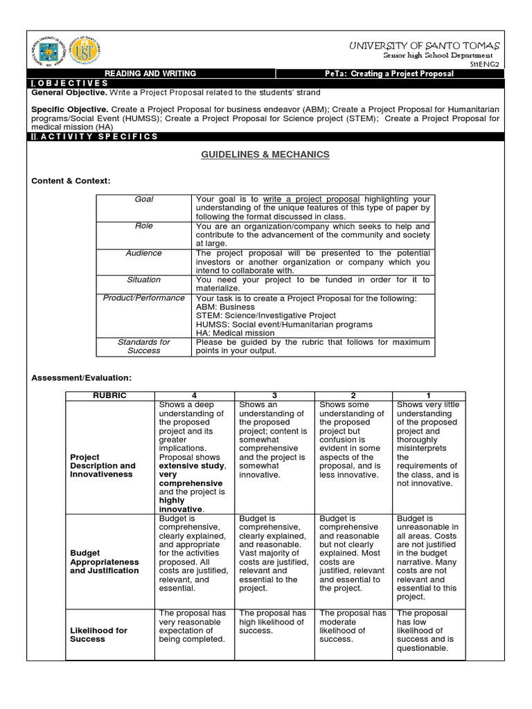 Project Proposal Guidelines and Objectives | PDF | Goal | Evaluation
