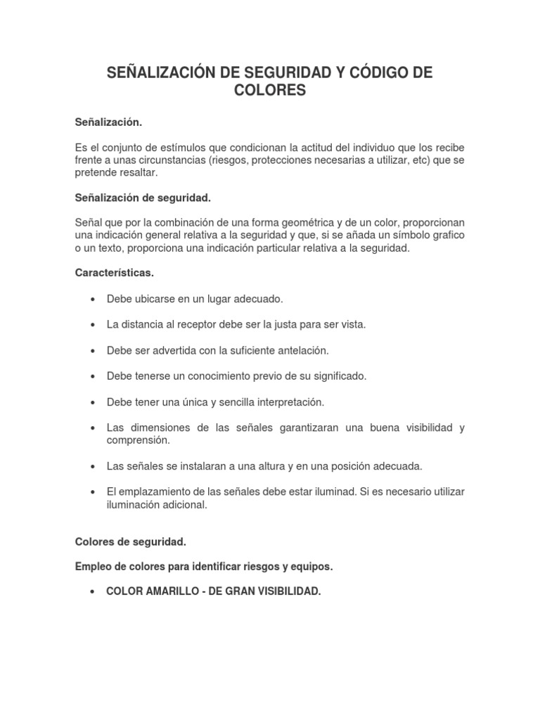 Señalización de Seguridad y Colores | PDF | Blanco | Color