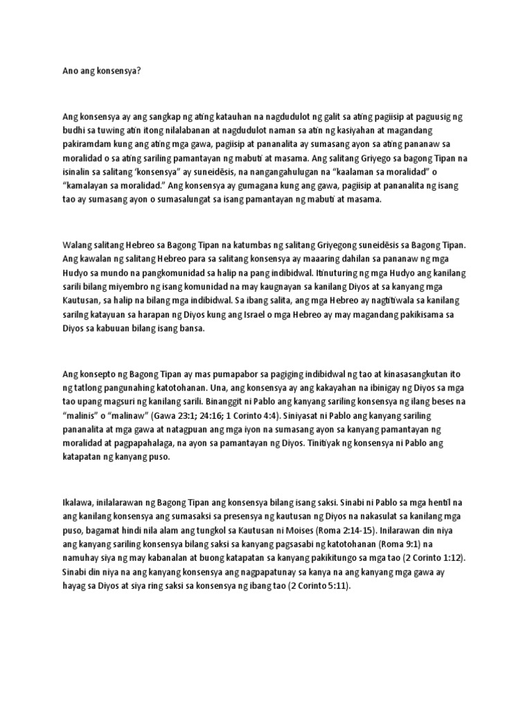 Ano Ang Konsensya - Alexander | PDF