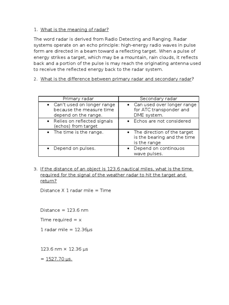 Primary vs Secondary Radar Explained | PDF | Radar | Transmitter