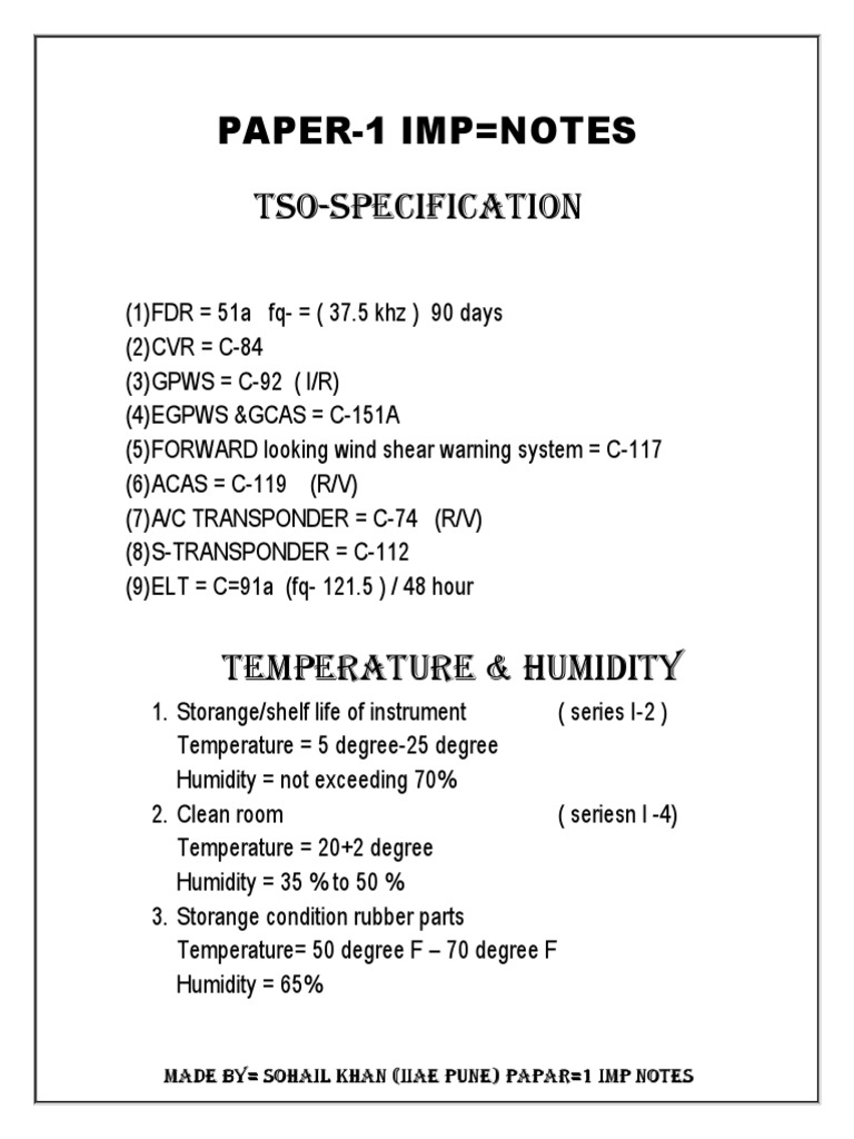 Paper-1 Imp Notes Tso-Specification: MADE BY SOHAIL KHAN (IIAE PUNE ...