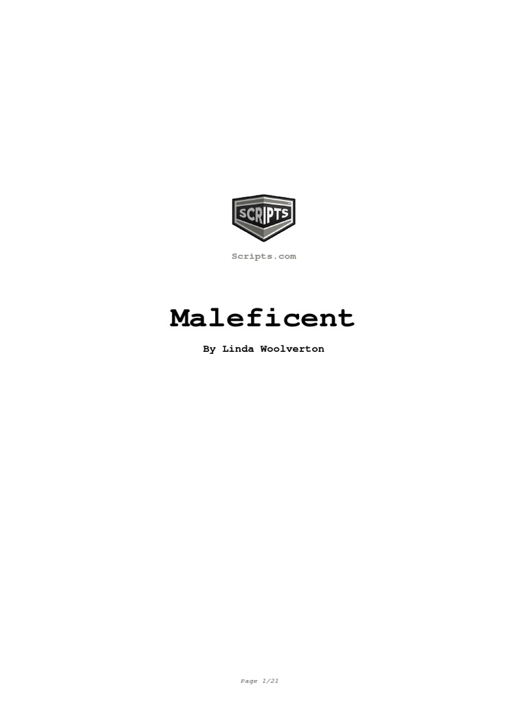 Maleficent: by Linda Woolverton | PDF