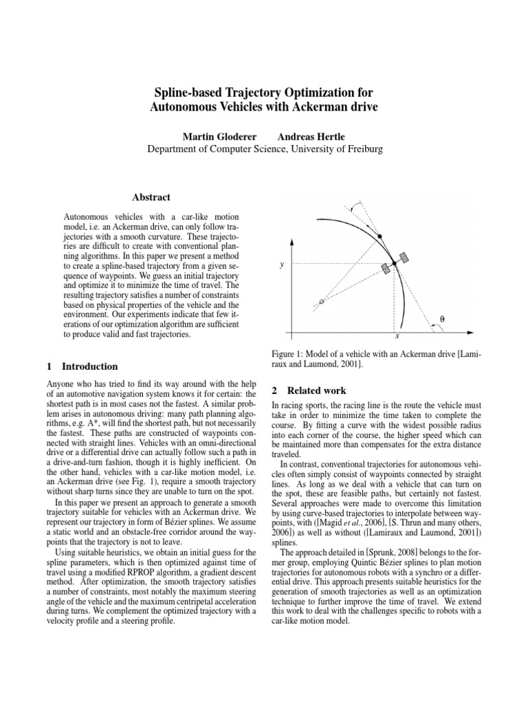 Spline-Based Trajectory Optimization For Autonomous Vehicles With ...