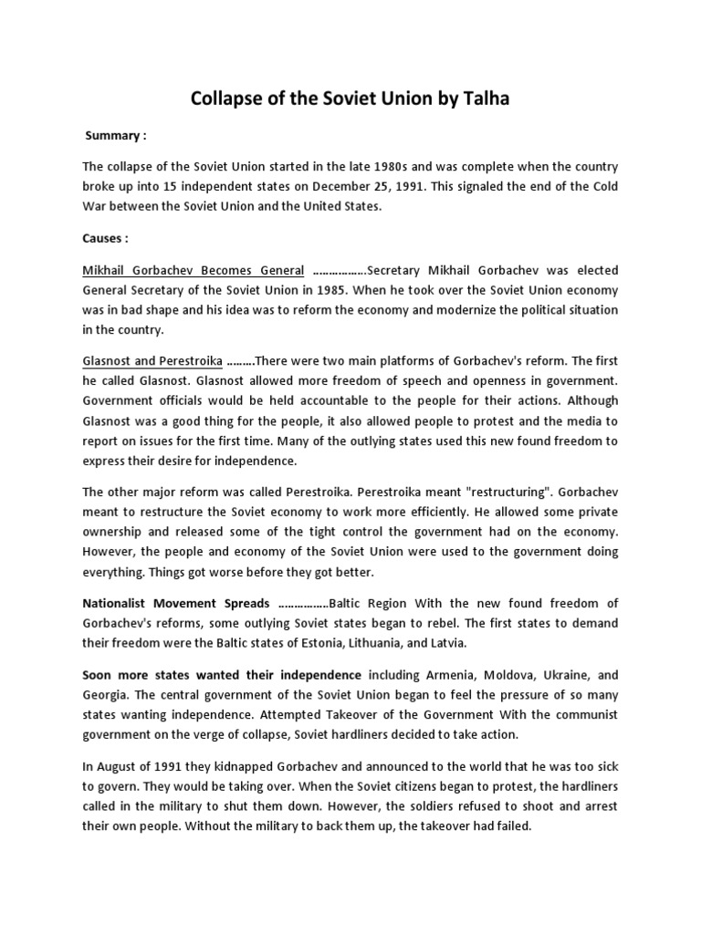 7.soviet Union Disintegration | PDF | Dissolution Of The Soviet Union ...