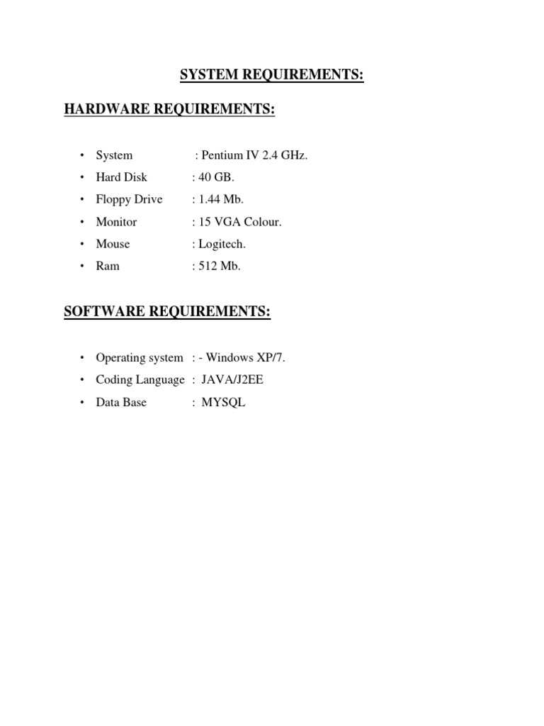 System Specification | PDF