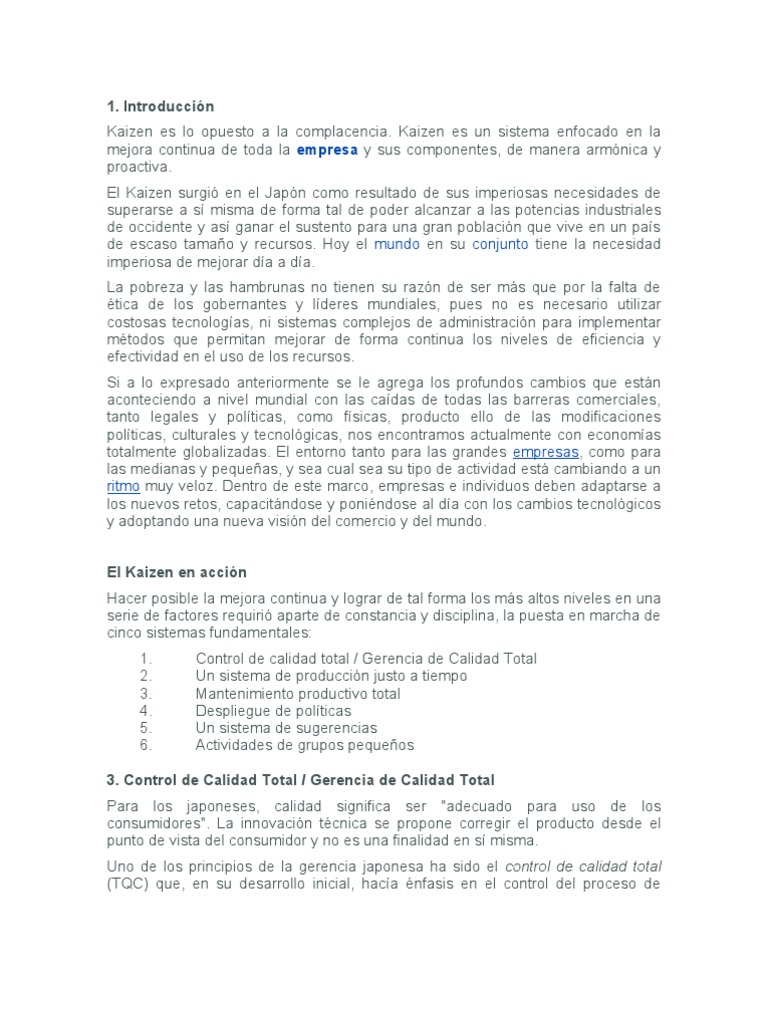Kaizen y Deming | PDF | Calidad (comercial) | Liderazgo