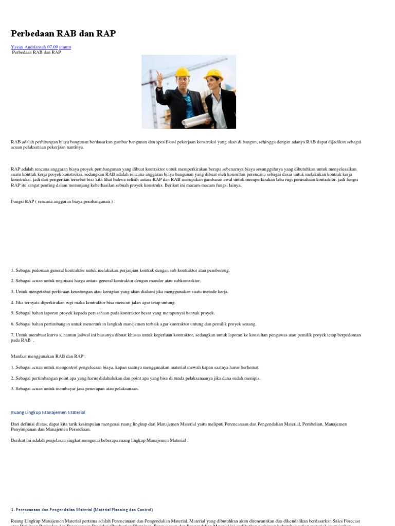 Perbedaan RAB Dan RAP | PDF | Bisnis
