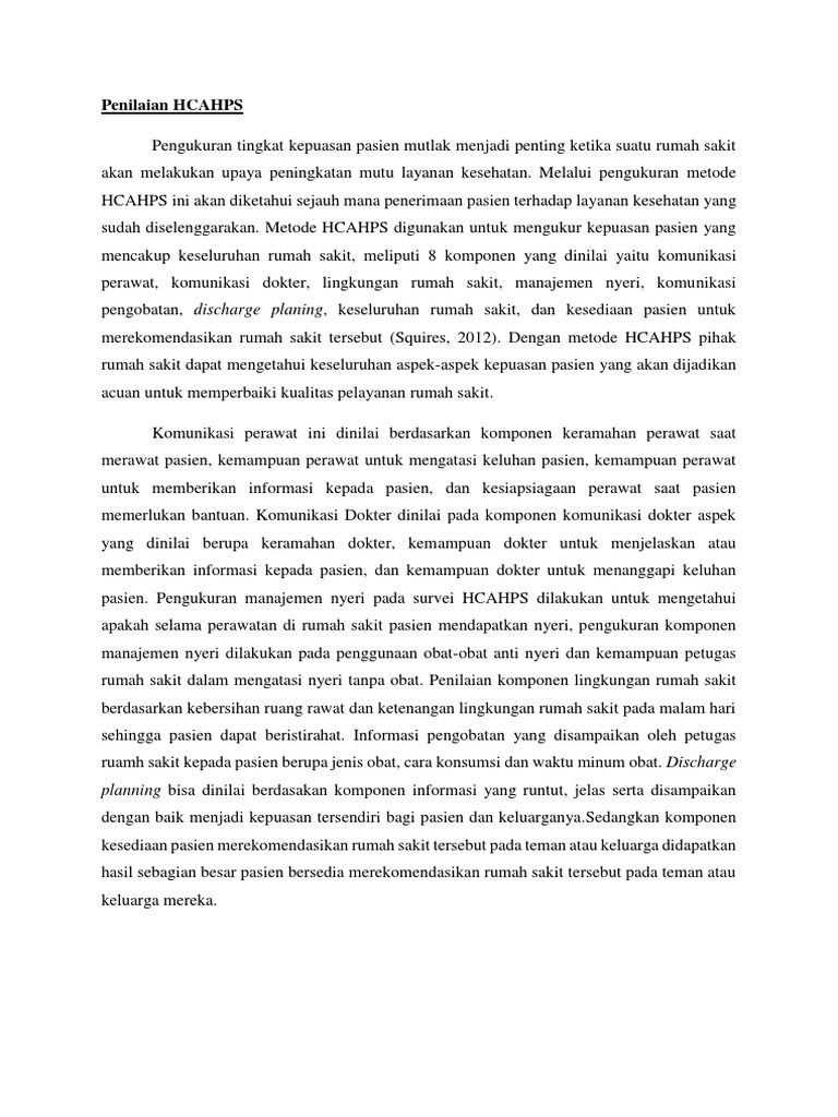 Penilaian Kepuasan Pasien HCAHPS | PDF | Sains & Matematika