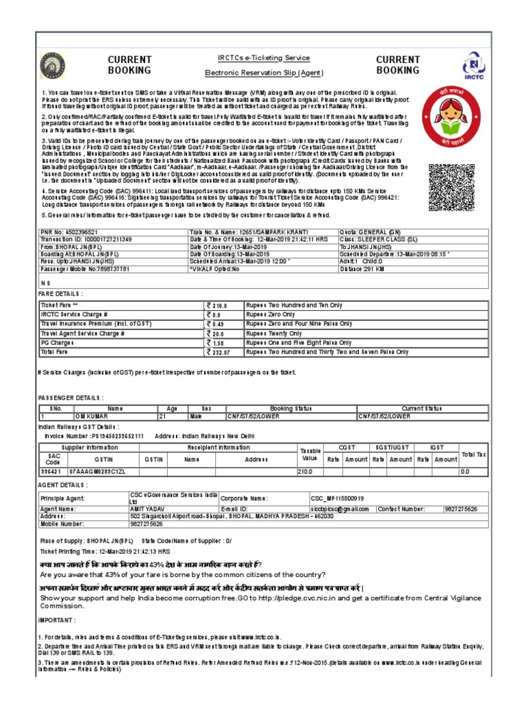 Current Booking Current Booking | PDF | Identity Document | Ticket ...