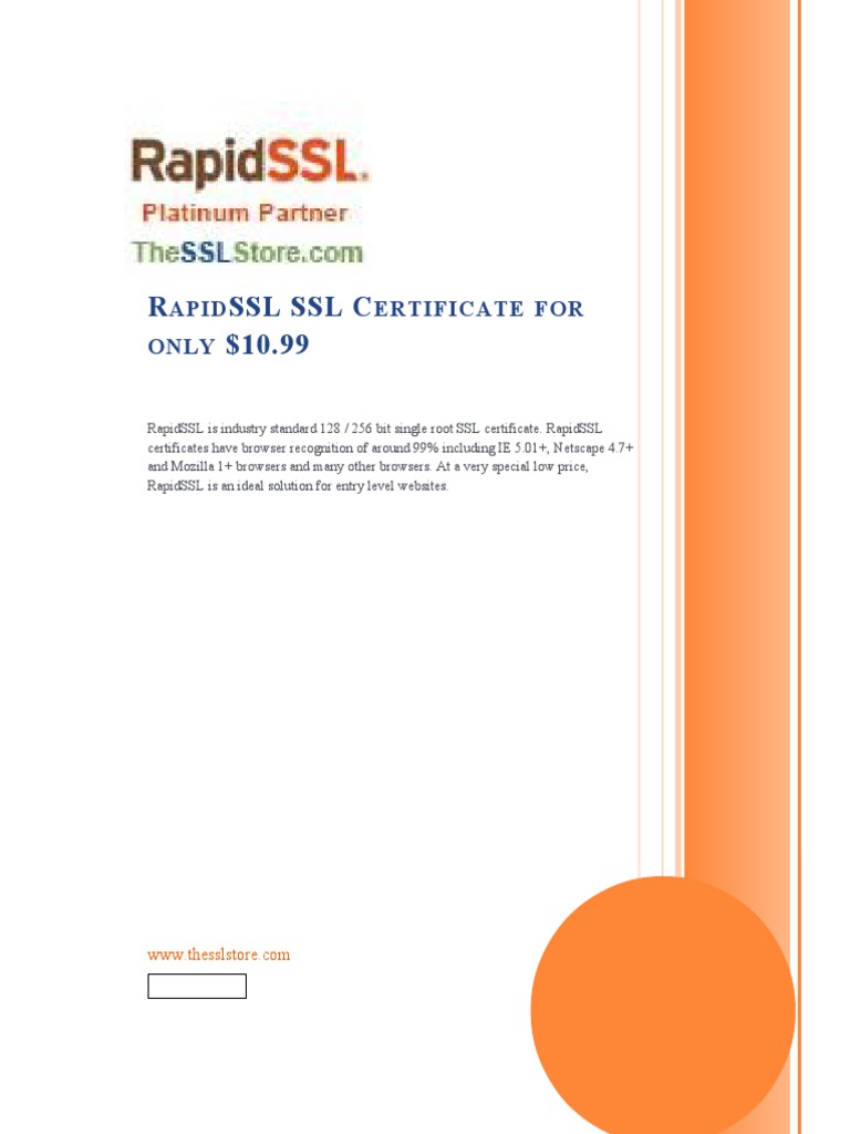 RapidSSL SSL Certificate For Only | PDF | Business | Computers