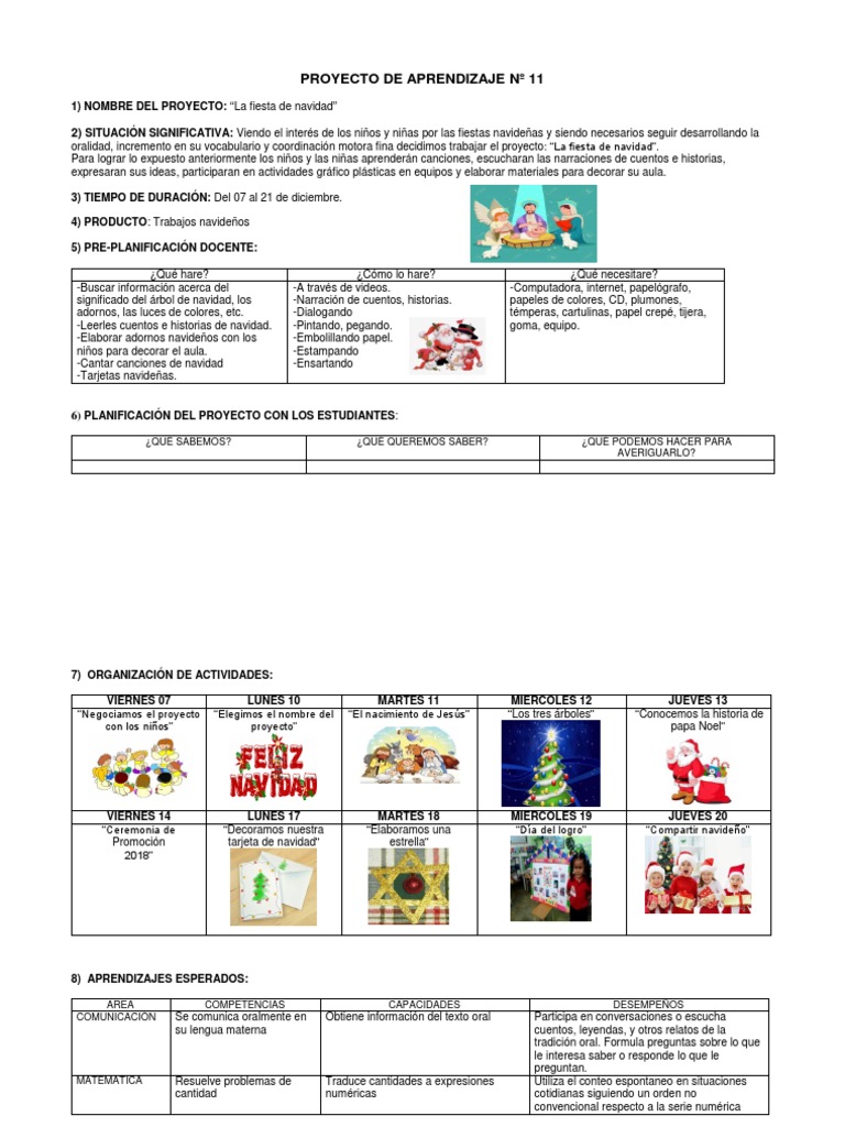 Proyecto de Aprendizaje: La Fiesta de Navidad | PDF | Navidad | Aprendizaje