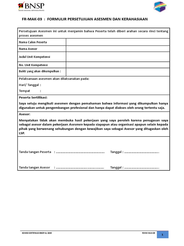 Form Mak 03.rev.01 | PDF