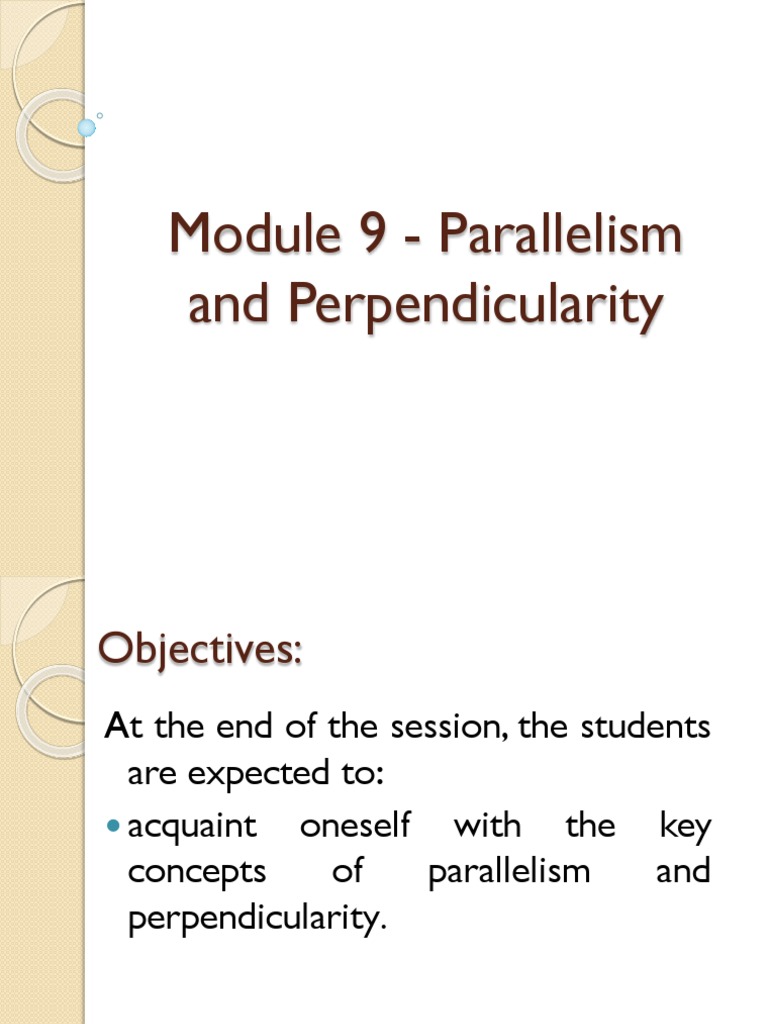 Module 9 - Parallelism and Perpendicularity | PDF | Rectangle | Perpendicular