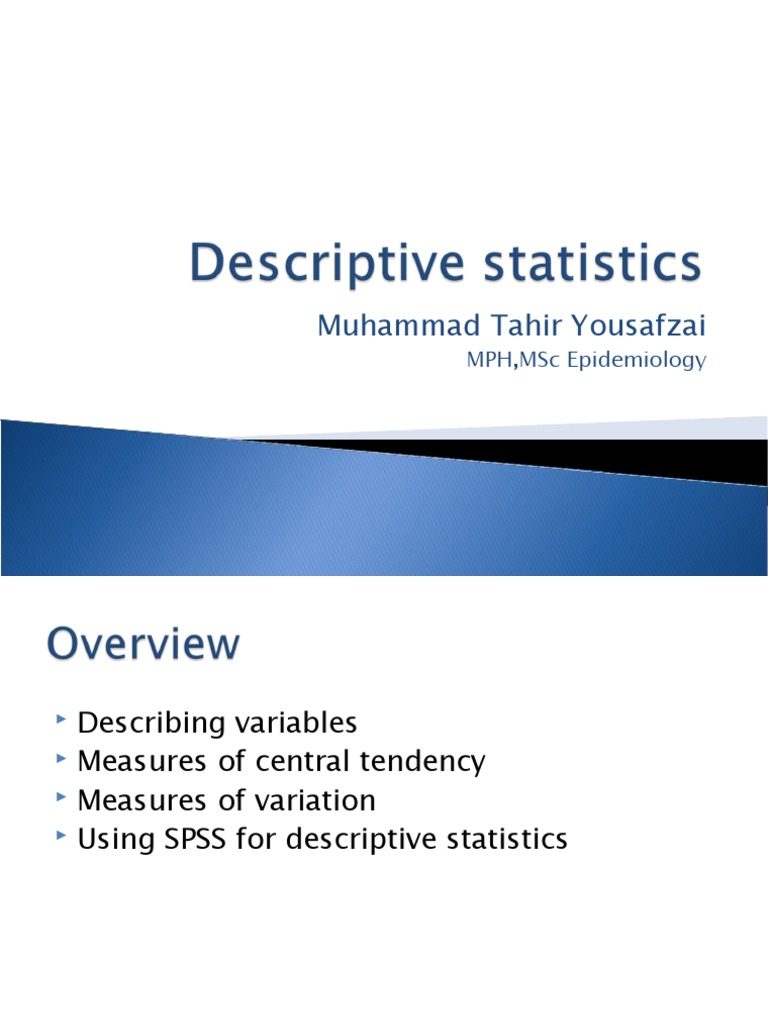 Descriptive Statistics (31-1) Biostatistics | PDF | Probability And ...