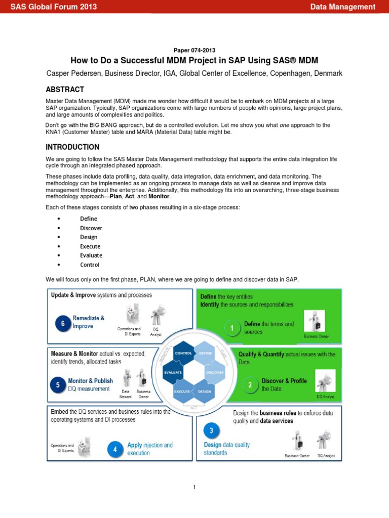 How To Do A Successful MDM Project in SAP Using SAS® MDM | PDF ...