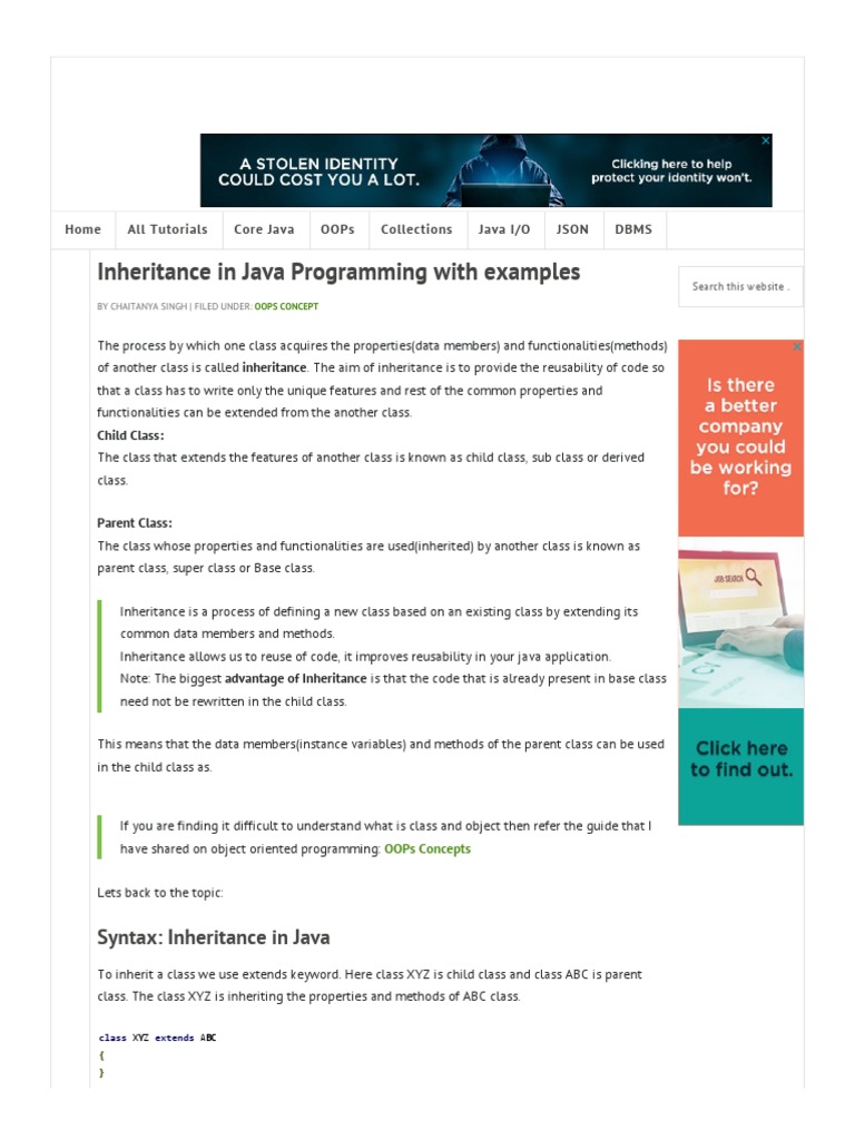 Java Concepts Explained Part 4 | Download Free PDF | Inheritance ...