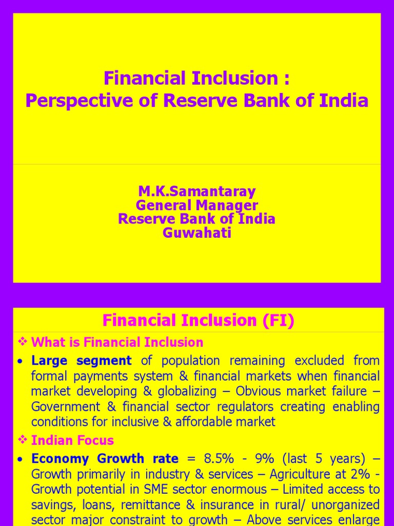 Perspective on Financial Inclusion in India: An Analysis of Reserve ...