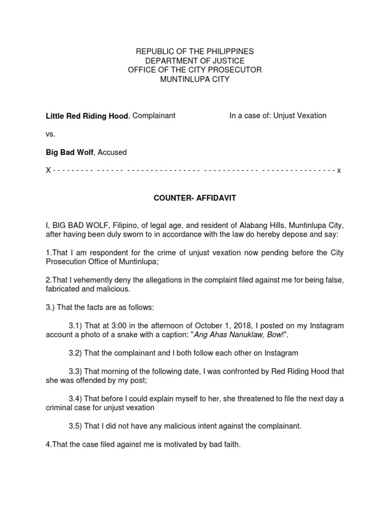 Counter Affidavit | PDF | Prosecutor | Criminal Law