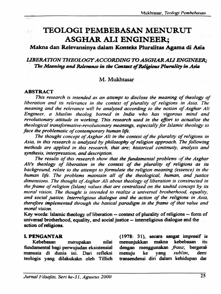 Teologi Pembebasan Menurut Asghar Ali en PDF | PDF | Monotheistic Religions | Abrahamic Religions