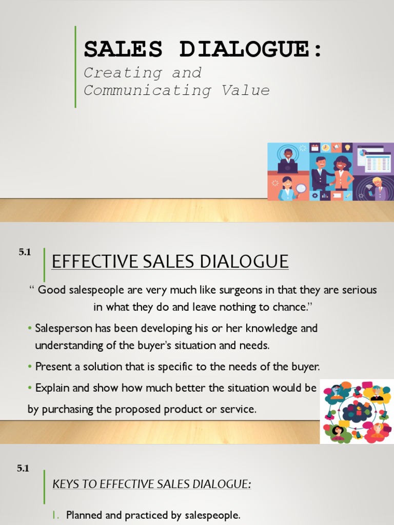 Sales Dialogue:: Creating and Communicating Value | PDF | Sales | Business