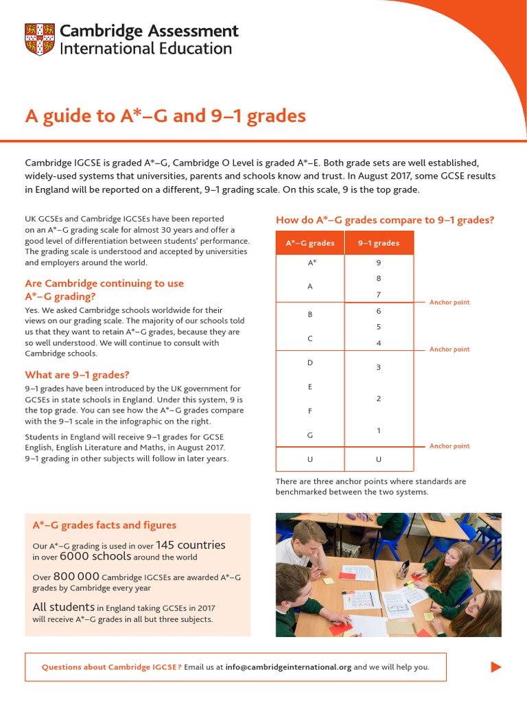 Igcse 9 1 Grading Factsheet | PDF | Qualifications | Statistics Of ...