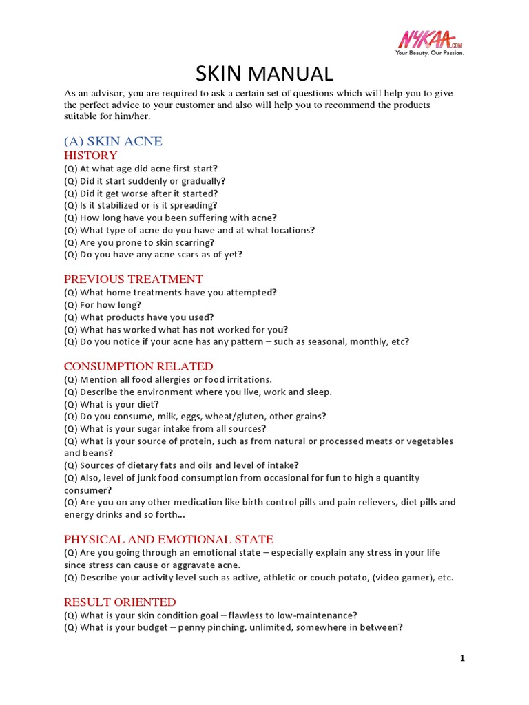 Skin Manual | PDF | Foods | Food And Drink