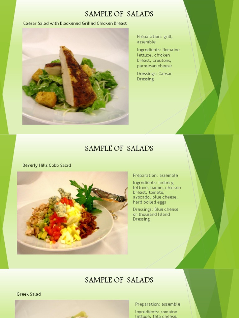Sample of Salad | PDF | Salad | Foods