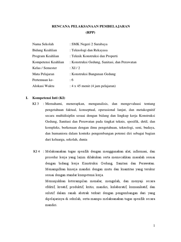 Contoh 3 RPP K-13 - Revisi | PDF