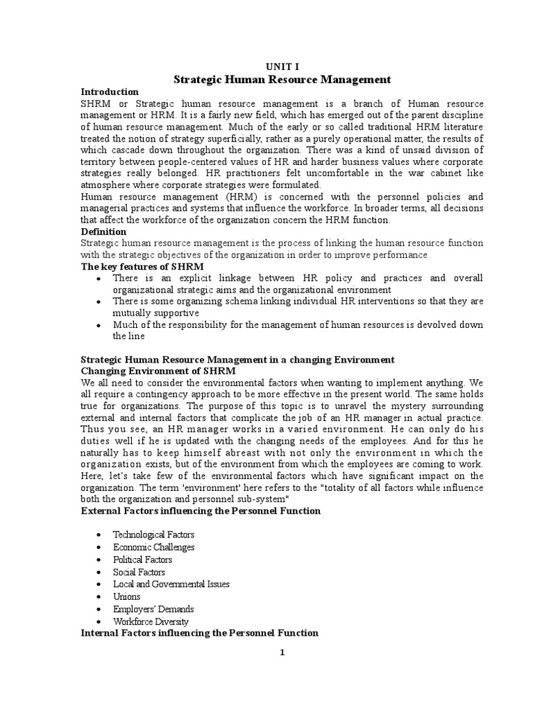 Strategic Human Resource Management-2marks | PDF | Human Resource ...