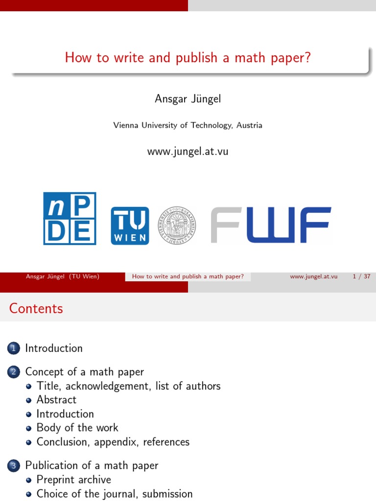 How To Write Math Paper No Pic | PDF | Academic Journal | Publishing