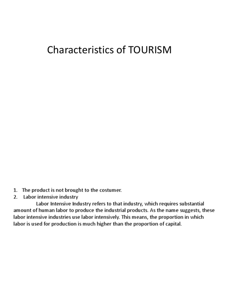 Characteristics of Tourism Industry | PDF | Finance & Money Management