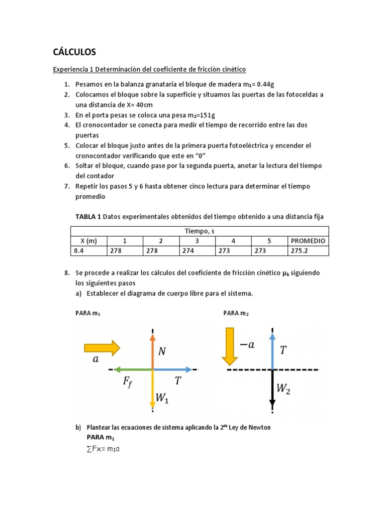 Cálculos Previos | PDF | Masa | Mecanica clasica