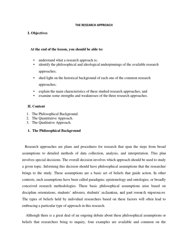 Topic 5 - The Research Approach | PDF | Qualitative Research ...
