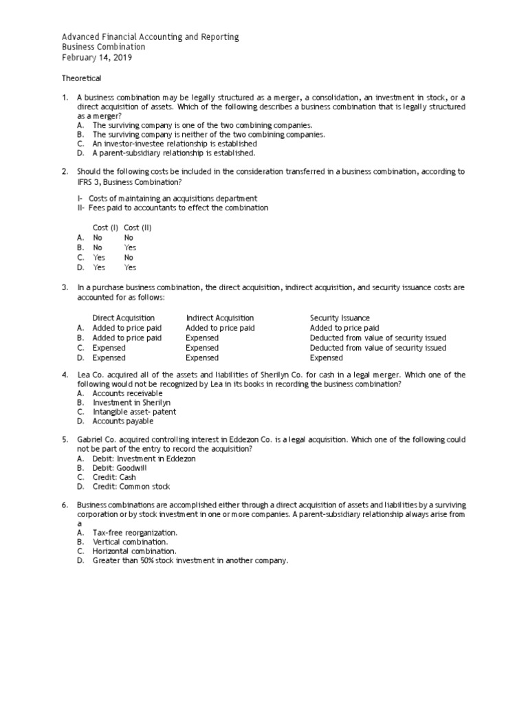 Afar bc1 | PDF | Mergers And Acquisitions | Debits And Credits