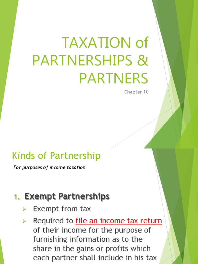 Taxation of Partnerships & Partners | Download Free PDF | Income Tax ...